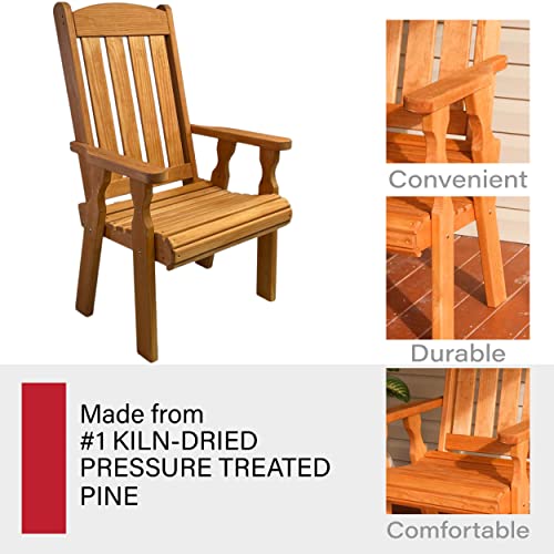 Amish Casual Heavy Duty 600 Lb High Back Mission Treated Patio Chair (Cedar Stain)