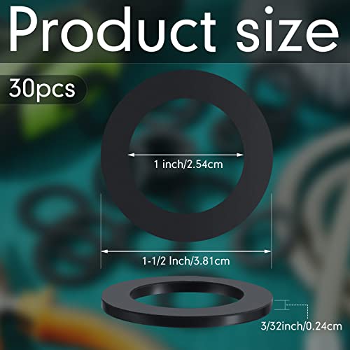 30 Pack 1-1/2 Inch Oversize Union Washer Flat Plumbing Slip Joint Washer Rubber Flat Washer Rubber Washers for Piping and Plumbing Systems