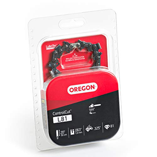 Oregon L81 PowerCut Chainsaw Chain for 20-Inch Bar, 81 Drive Links, .325" Pitch, .063" Gauge (22BPX081G)