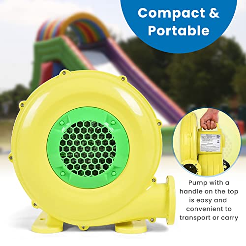 Air Blower for Inflatables 750 Watt, Inflatable Bounce House Blower Indoor Outdoor, Compact and Portable Electric Pump for Bouncy Castle and Swimming Pool