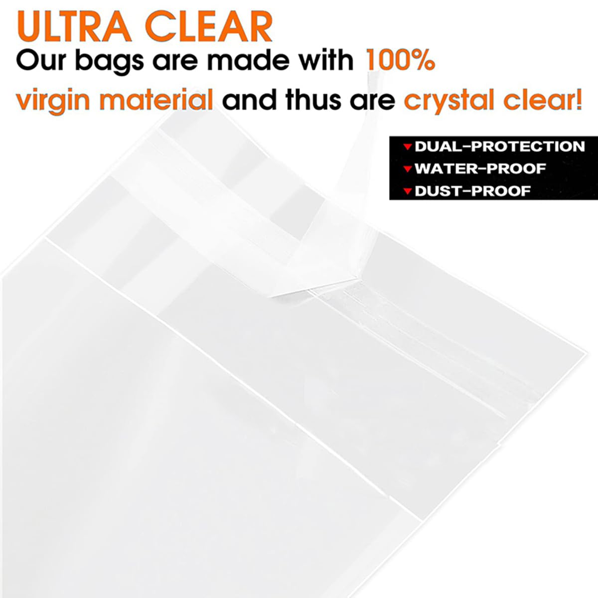 100 PCS Resealable Sleeve OPP Plastic Bags for Sony PSP UMD Manual, Playstation Portable Game Instruction Booklet Sleeves