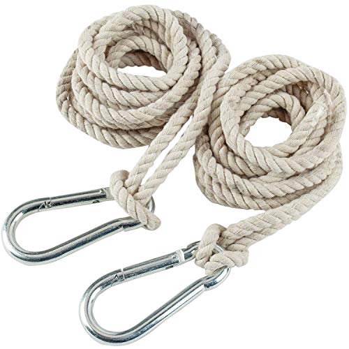 2 Tree Swing Hanging Straps Hammock Rope 13 FT Each with Heavy Duty Carabiner Hooks Kit for Camping or Tire Playground Accessories - Safer Extension Conversion/Easy Setup Indoor Outdoor