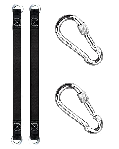 JMKIN Swing Tree Straps,Tree Swing Straps Hanging KKT,2pcs 19.68INCH Tree Straps with/ Safety Lock Snap Carabiner Hooks 2200lbs for Swing Hammocks Seat Pulley System Gym Equipment