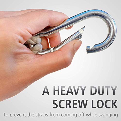 2 Tree Swing Hanging Straps Hammock Rope 13 FT Each with Heavy Duty Carabiner Hooks Kit for Camping or Tire Playground Accessories - Safer Extension Conversion/Easy Setup Indoor Outdoor