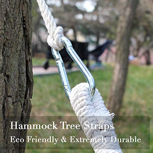 2 Tree Swing Hanging Straps Hammock Rope 13 FT Each with Heavy Duty Carabiner Hooks Kit for Camping or Tire Playground Accessories - Safer Extension Conversion/Easy Setup Indoor Outdoor