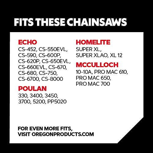 Oregon D70 AdvanceCut Chainsaw Chain for 20-Inch Bar β 70 Drive Links, Replacement Low-Kickback Chainsaw Blade, .050 Inch Gauge, 3/8 Inch Pitch, fits Several Poulan Pro & Echo Models (D70)
