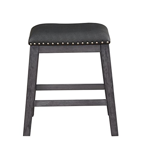 Homelegance Timbre Counter Height Saddle Stool (2 Pack), Gray
