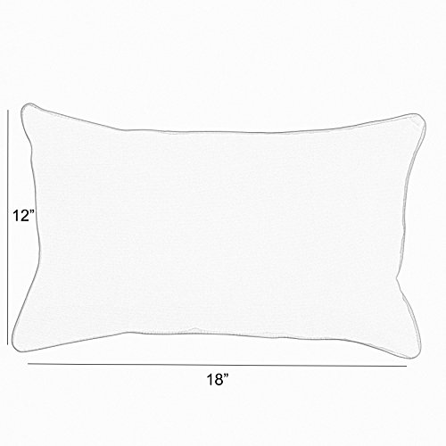Mozaic Home Indoor Outdoor Sunbrella Lumbar Pillows, Set of 2, 2 Count (Pack of 1), Canvas Navy Blue & Canvas Natural Ivory