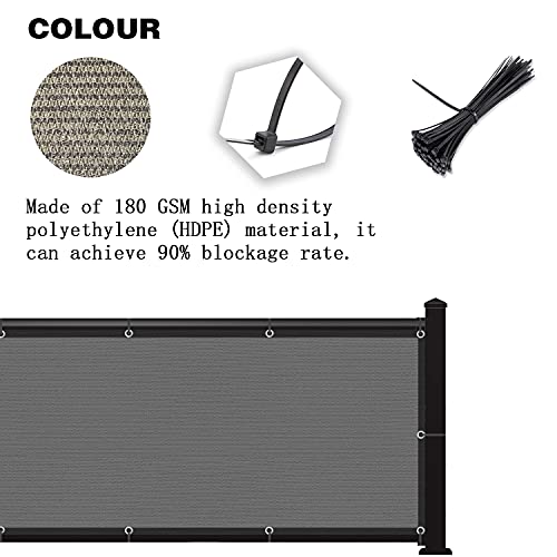 SUNNY GUARD 3'x10' Brown Grey Balcony Privacy Screen Fence Apartments Railing Cover Heavy Duty Mesh Windscreen for Outdoor,Backyard,Patio,Deck Privacy