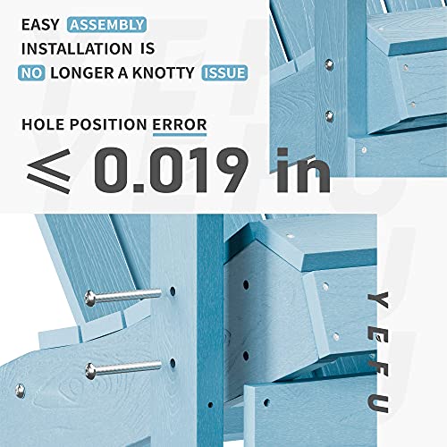 Adirondack Chairs Set of 2 Plastic Weather Resistant, Outdoor Chairs 5 Steps Easy Installation, Like Real Wood, Widely Used in Outdoor, Patio, Fire Pit, Deck, Outside, Garden, Campfire Chairs (Blue)
