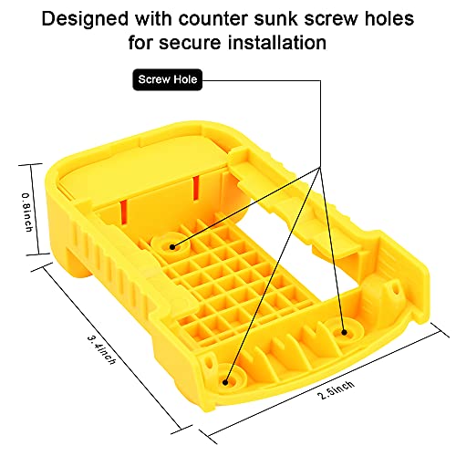 ZLWAWAOL 8 Pack Battery Holder for Dewalt 20V 60V Battery and Milwaukee M18 18V Battery Wall Mount Battery Storage Dock Holder Fit for Dewalt DCB200 DCB203 DCB206 Battery