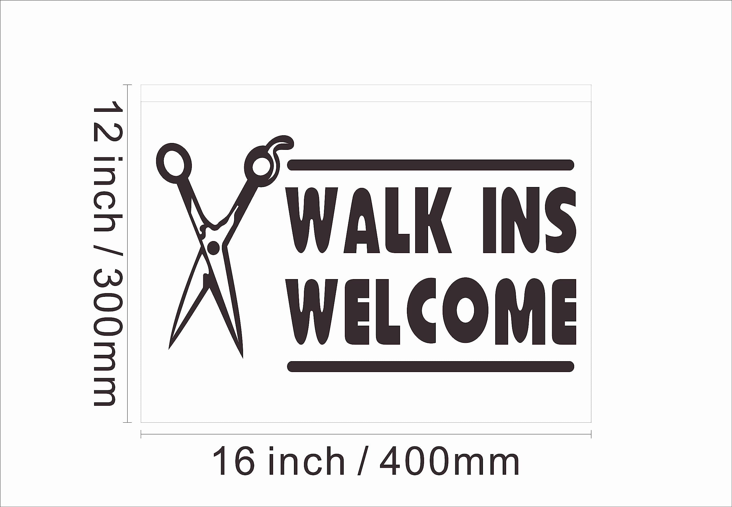 160021 Walk INS Welcome Beauty Haircut Barber Salon Shop Open Display LED Light Neon Sign (16" X 12", 16 Colors By Remote)