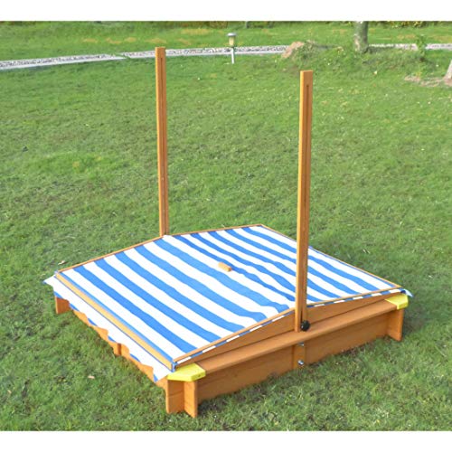 Blue and White Canadian Sandbox with Canopy Boys Girls