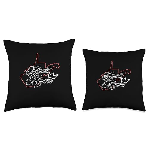 Almost Heaven USA State West Virginia Map Gift Almost Heaven | West Virginia Map | American USA State Throw Pillow, 16x16, Multicolor