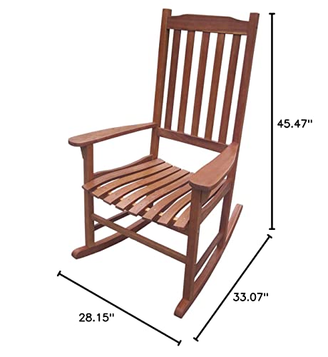 Merry Products MPG-PT41110 Rocking Chair, northbeam Natural Stained Traditional Rocker