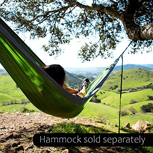 Pro Venture Hammock Straps and 2 Carabiners, 30+2 Loops, 1200lbs Breaking Strength (500lbs Rated) | 100% Non-Stretch, Lightweight, Portable Camping - Quick, Easy Setup | Heavy Duty + Tree Friendly
