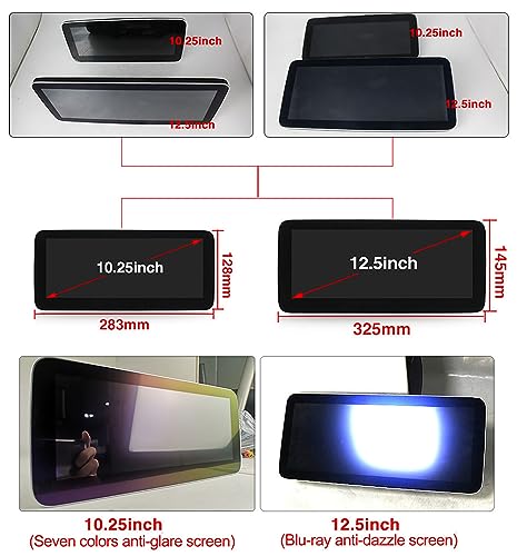 Android 12 Double Din Stereo Car GPS Multimedia Radio for Mercedes-Benz C-Class W205 GLC V-Class Car Stereo Head Unit Support 4G WiFi Bluetooth SWC Carplay,Qualcomm 450 4+64GB 12.5 inch
