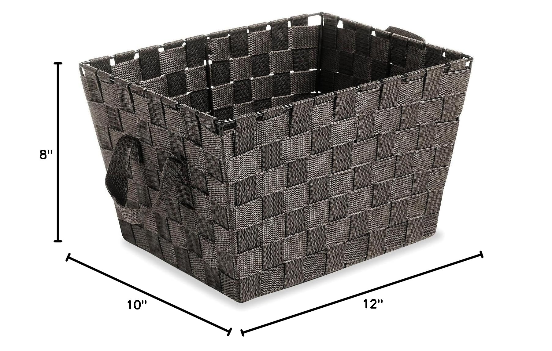Whitmor Woven Strap Small Tote Espresso