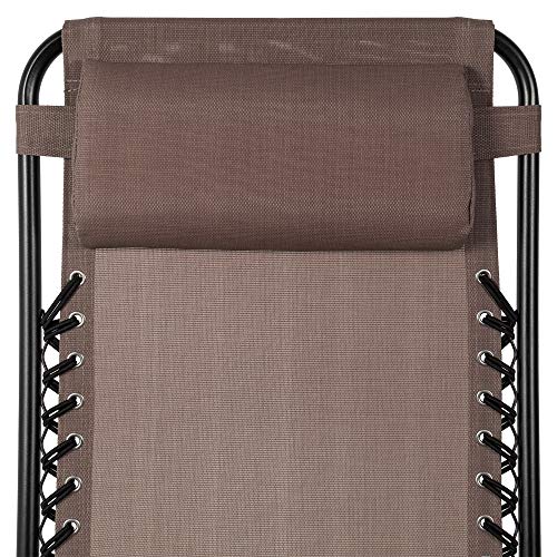 Best Choice Products Set of 2 Adjustable Zero Gravity Lounge Chair Recliners for Patio, Pool w/ Cup Holders - Brown