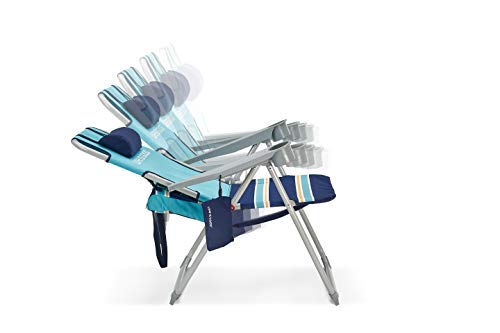 Life is Good Backpack Lawn Chair, Silver Frame (Set of 2) (Blue Turtle + Blue Turtle)