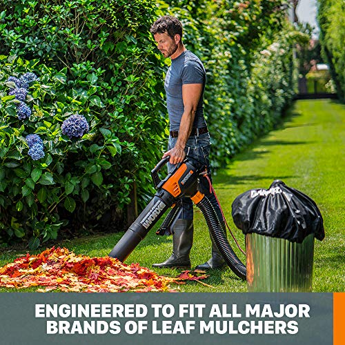 Toro 51621 UltraPlus Leaf Blower Vacuum, Variable-Speed (up to 250 mph) with Metal Impeller, 12 amp,Red & Worx LeafPro Universal Leaf Collection System for All Major Blower/Vac Brands - WA4058