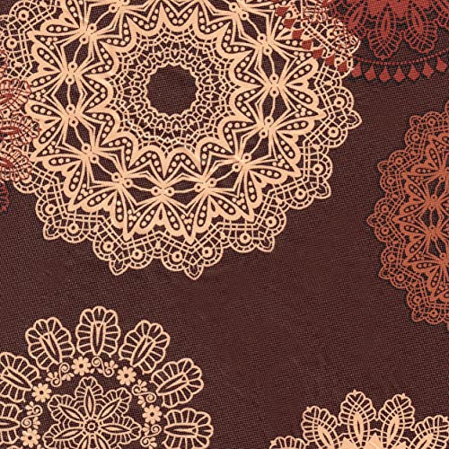 LAMINET Elastic Fitted Table Cover - Medallion - Large Round - Fits Tables up to 45-56” Diameter