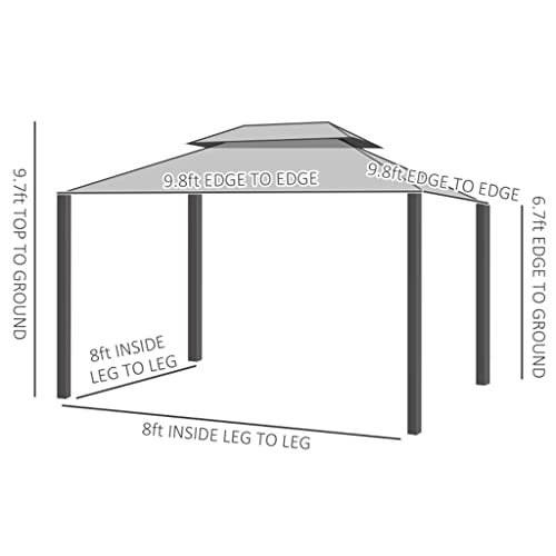 TBGFPO 10x10 Hardtop Gazebo Outdoor Gazebo Canopy Vented Roof Pergolas Aluminum Frame with Curtains, for Garden,Patio,