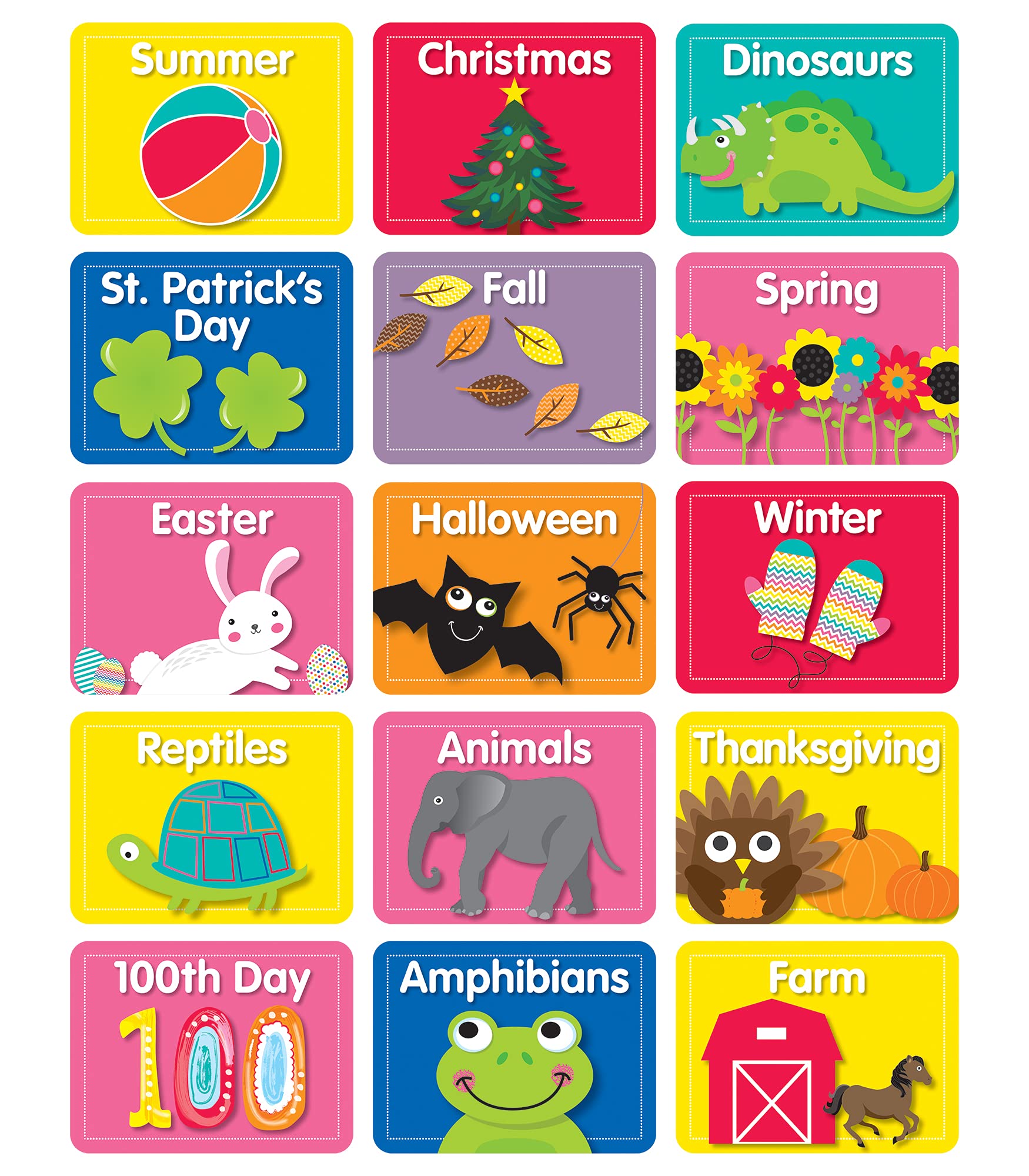 Schoolgirl Style - Just Teach | Library Labels Colorful Cut-Outs, Classroom Décor, 45 Pieces