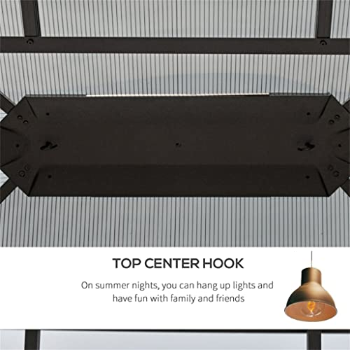 TBGFPO 10x10 Hardtop Gazebo Outdoor Gazebo Canopy Vented Roof Pergolas Aluminum Frame with Curtains, for Garden,Patio,