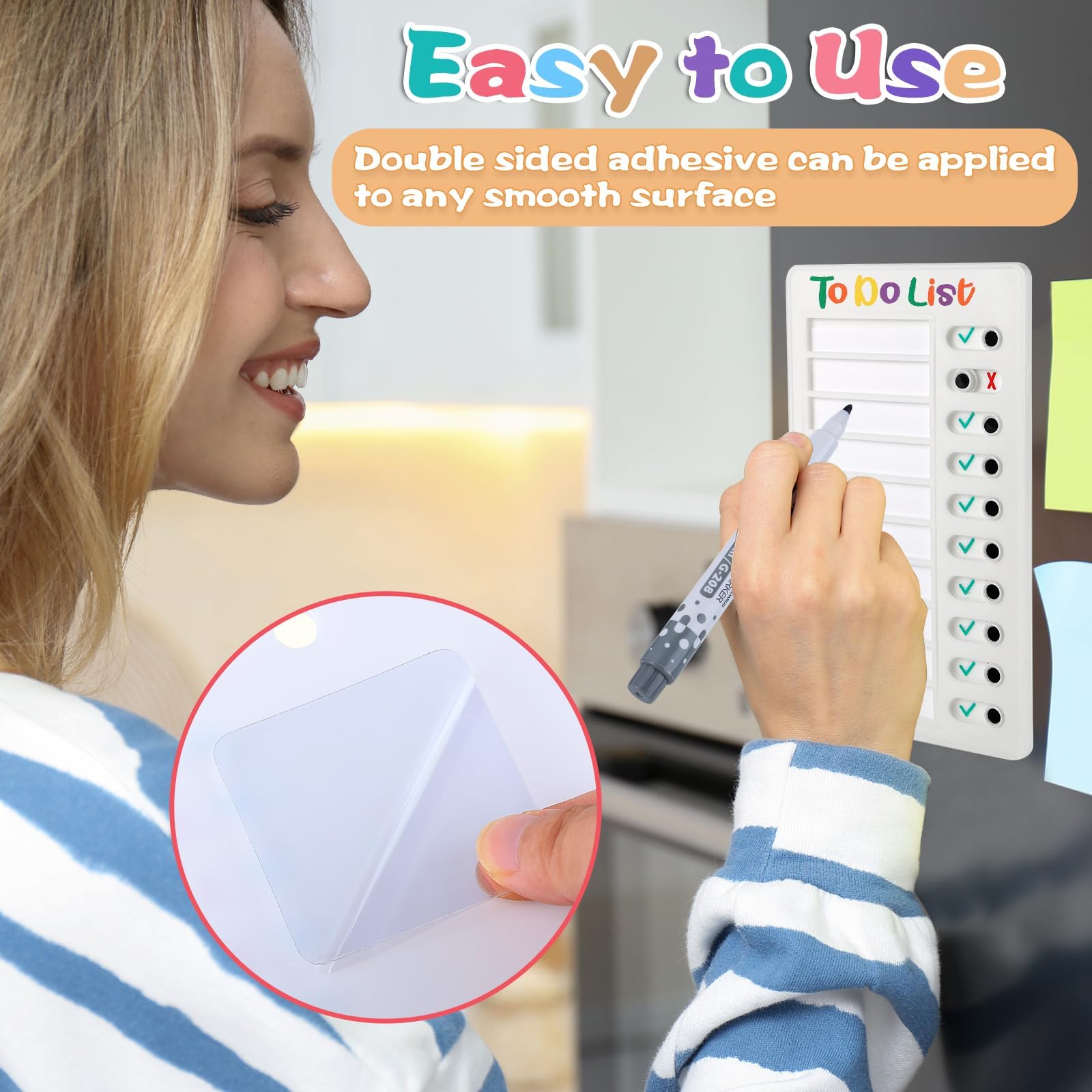 2 Pieces Dry Erase Chore Chart Blank To Do List Checklist Board ADHD Tools for Kids with Detachable Cardstock DIY Alphabet Stickers for Home Routine Planning (Minimalist)