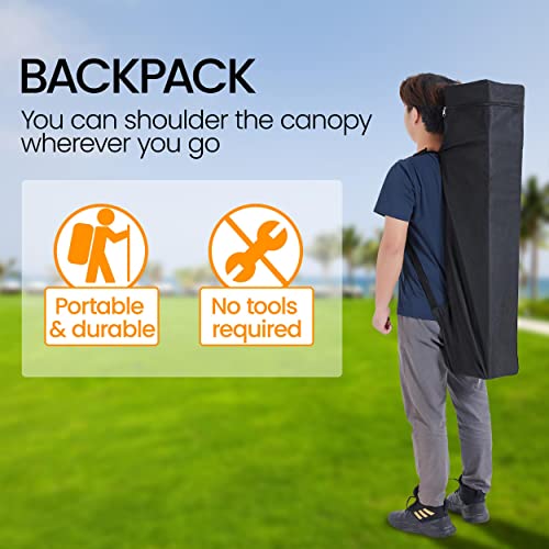Yaheetech Pop Up Canopy Tent with Backpack, 10 x 10 Base Portable Easy One Person Set-up Folding Shelter Compact Slant Leg Lightweight Canopy, White