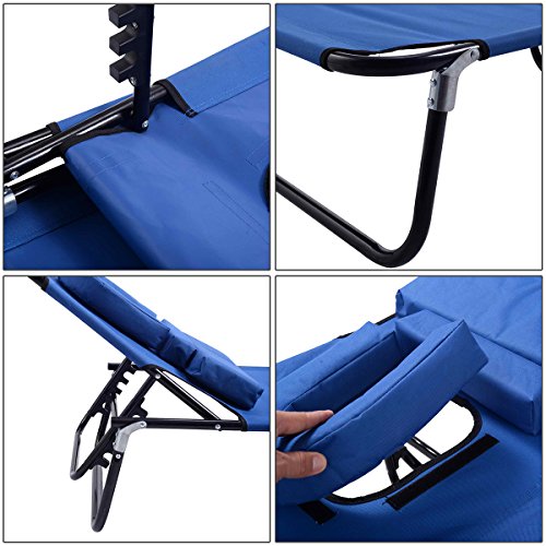 Casart Chaise Lounge Chair, Folding Beach Chair with Adjustable Back and Hole for Face Down, Perfect for Beach, Pool, Patio and Lawn (1)