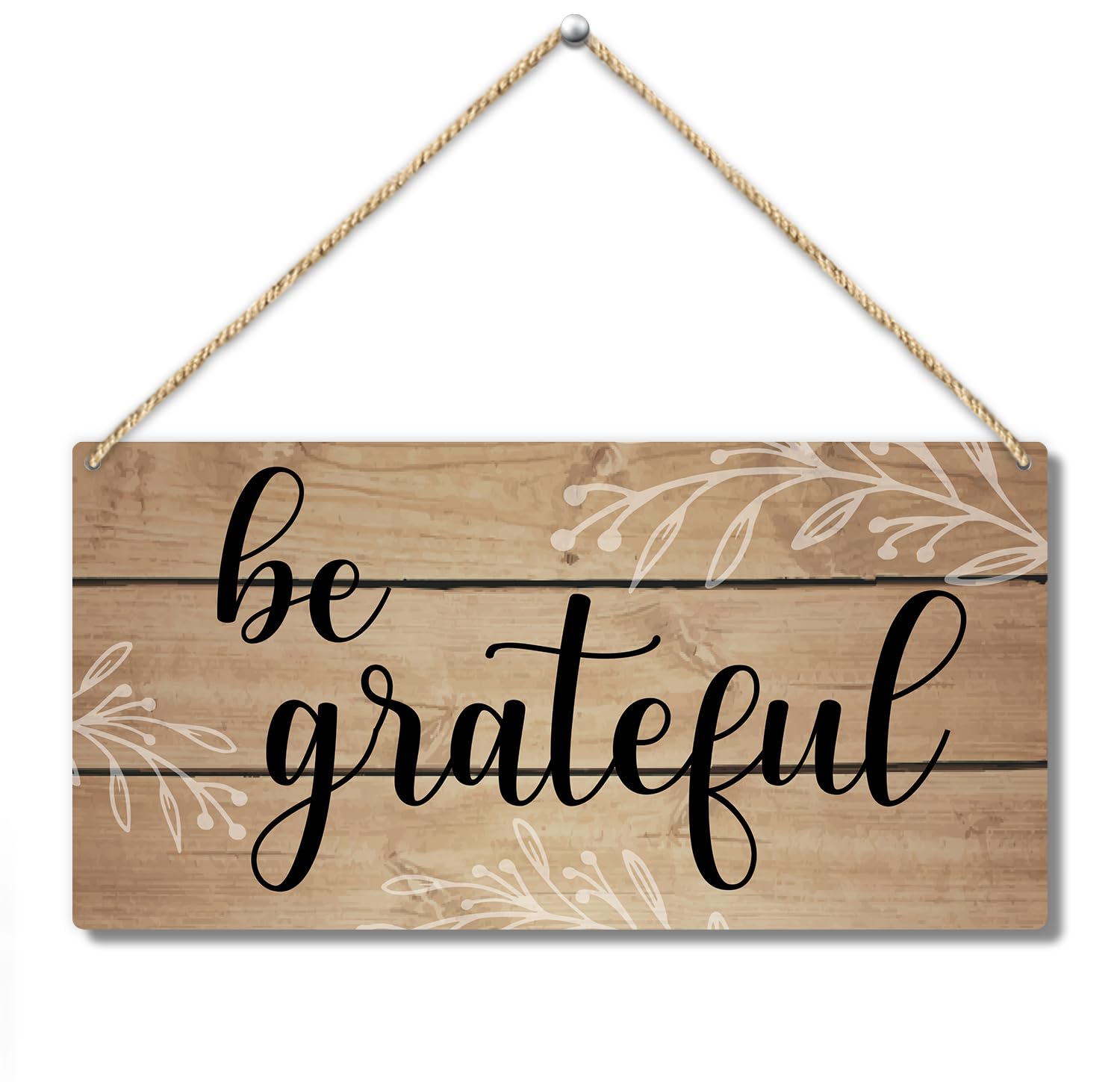 Be Grateful Rustic Wooden Hanging Sign Decor, Thankful Front Door Wall Decor Sign Wood Plaque for Farmhouse Living Room Home Office Porch Entryway, Christian Hanging Wall Art Gift (1 pack)-05