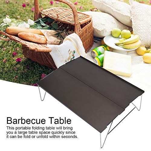 FECAMOS Hiking Table, Aluminium Alloy Picnic Table Portable for Hiking for BBQ for Families