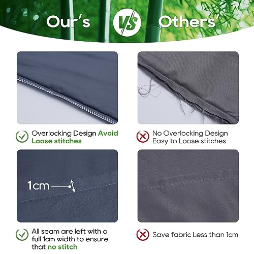 Lavisun Cooling Pillow Cases Set of 2 Standard, Rayon Derived from Bamboo Pillowcases, Skin-Friendly Envelope Closure Pillow Cases, Soft Breathable Pillow Covers for Hot Sleepers, 20"x26", Navy Blue