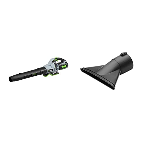 EGO Power+ LB6504 650 CFM Variable-Speed 56-Volt Lithium-ion Cordless Leaf Blower 5.0Ah Battery and Charger Included & AN5801 Blower Flat Spread Nozzle for EGO 56V Blower LB6151/LB6150/LB5804/LB5800
