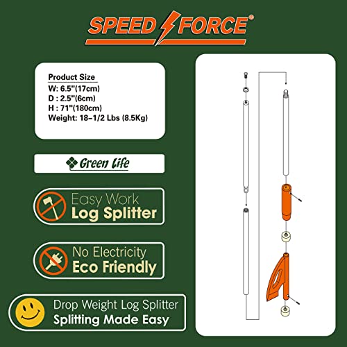SPEED FORCE Log Splitter-Kindling Splitter-Wood Splitter-Firewood Splitter-Kindling Cracker β No Axe!