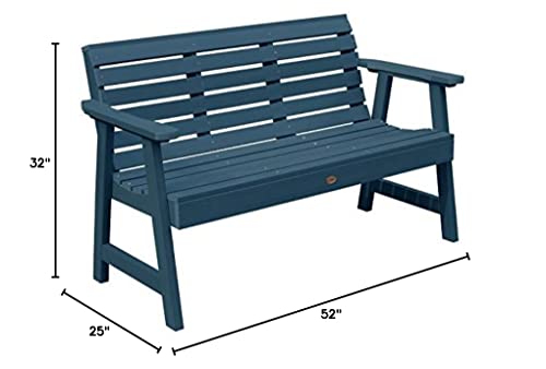 highwood Weatherly Garden Bench, 4 Feet, Nantucket Blue