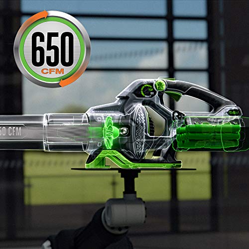 EGO Power+ LB6504 650 CFM Variable-Speed 56-Volt Lithium-ion Cordless Leaf Blower 5.0Ah Battery and Charger Included & AN5801 Blower Flat Spread Nozzle for EGO 56V Blower LB6151/LB6150/LB5804/LB5800