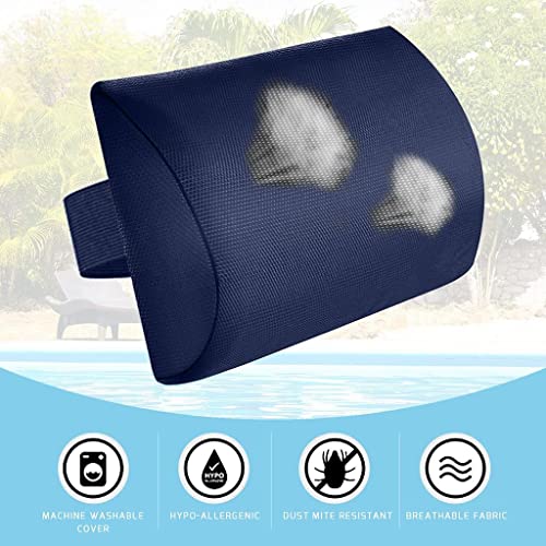 freneci Soft Pillow Cushion Headrest Headrest Cushion with Elastic Band for Chairs - Black+Gray