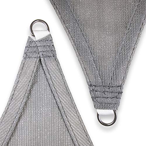 Amgo 12' x 16' Grey Rectangle Sun Shade Sail Canopy Awning, 95% UV Blockage, Water & Air Permeable, Commercial and Residential, for Patio Yard Pergola, 5 Years Warranty (Available for Custom Sizes)
