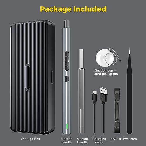 58 in 1 Electric Screwdriver Set, UF-TOOLS Rechargeable Cordless Screwdriver Kit, Precision Repair Tool Kit with 50 Bits, LED Lights, Charging Cable, Carrying Case, for Watches, Phones, Glasses