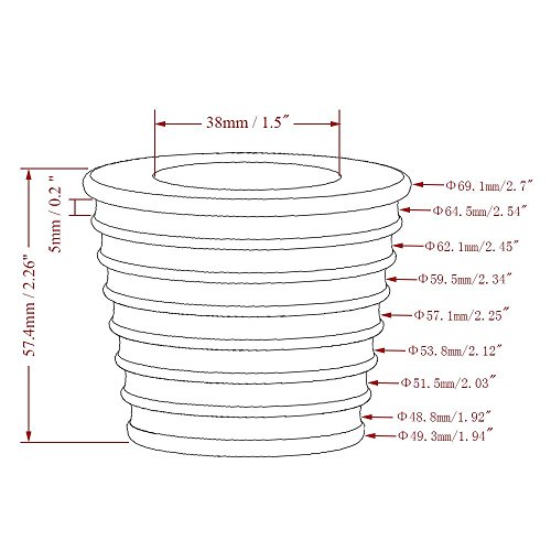SUQ I OME Outdoor Patio Parasol Umbrella Cone Wedge Fits Umbrella Pole Diameter 1.5 Inch/ 38 mm, for Patio Parasol Table Hole Opening or Parasol Base Stand 1.94 to 2.7 Inch (Black)