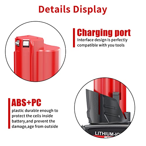 [Upgraded] 2 Pack 7000mAh 12V Lithium Battery Replacement for Milwaukee M12 Battery XC 48-11-2410 48-11-2420 48-11-2411 48-11-2401 48-11-2402 Cordlees Power Tools
