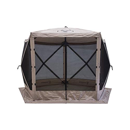 Gazelle Tentsā¢, G5 5-Sided Portable Gazebo, Easy Pop-Up Hub Screen Tent, Waterproof, UV Resistant, 4-Person & Table, Desert Sand, 85" x 115" x 106", GG501DS