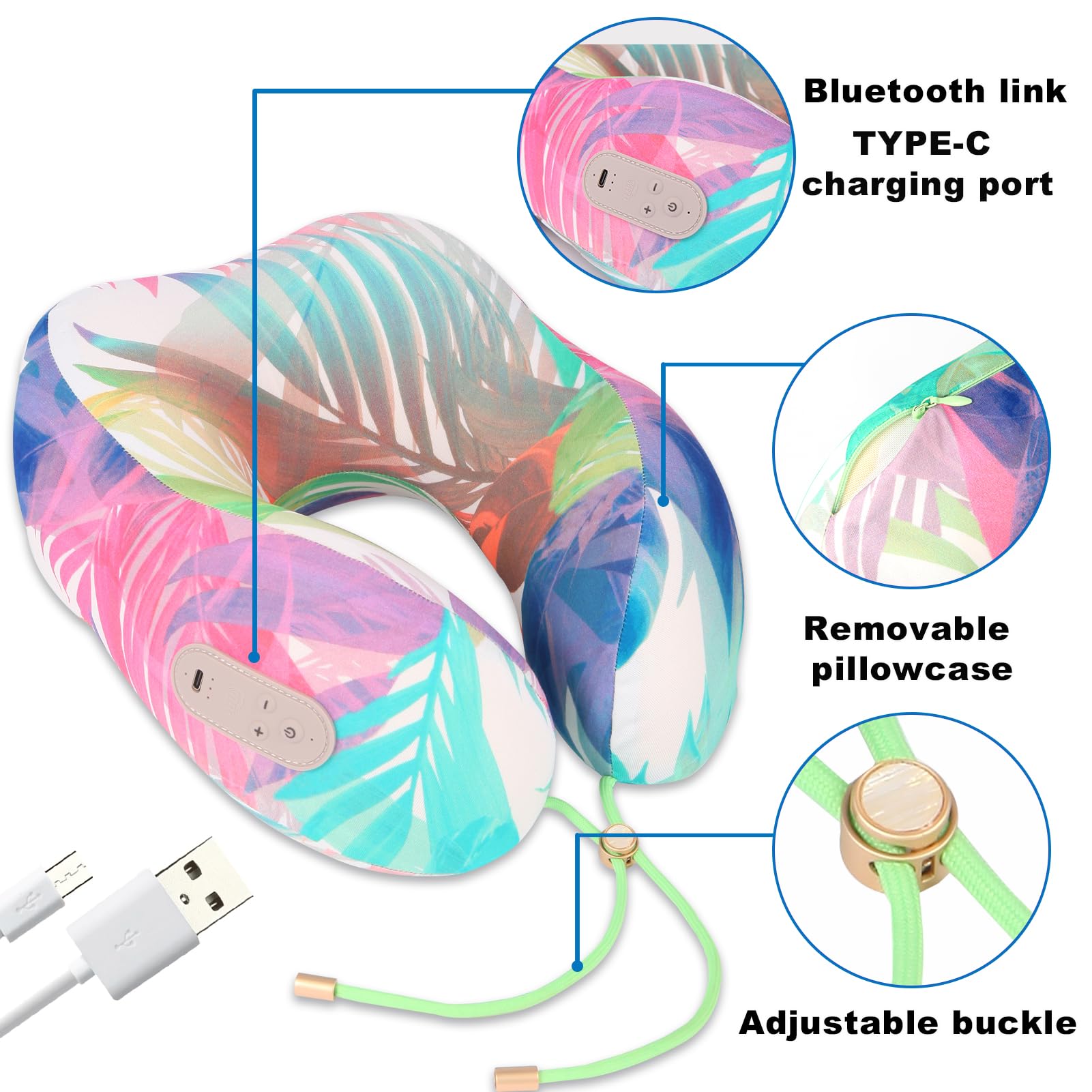 X-Star Bluetooth Music Neck Pillow for Sleeping,360° Support Memory Foam 2in1 Travel Neck Pillow Speaker with Crystal Clear Stereo Cradle Sound, Rich Bass, Wireless Camping,for Home,Party,Gaming