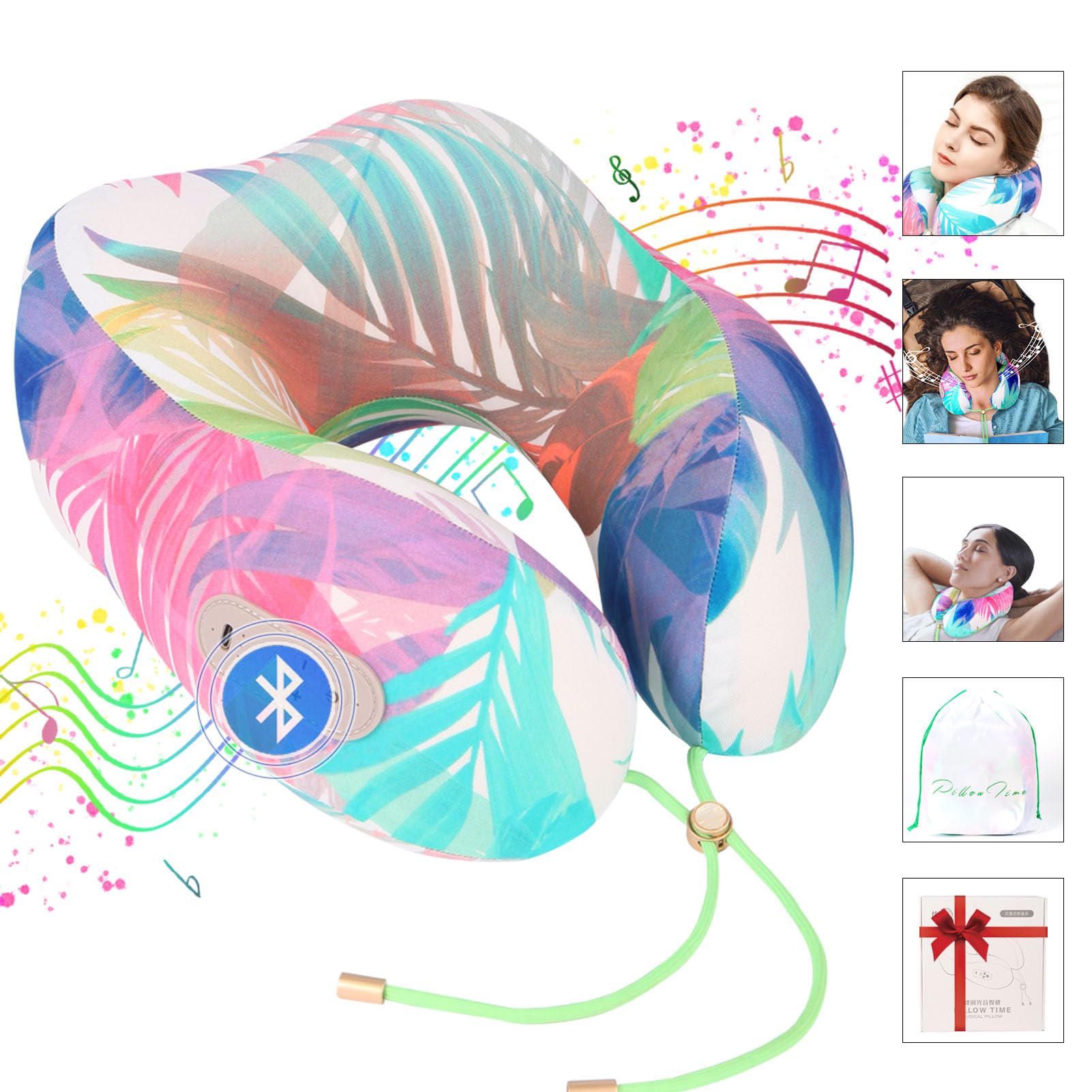 X-Star Bluetooth Music Neck Pillow for Sleeping,360° Support Memory Foam 2in1 Travel Neck Pillow Speaker with Crystal Clear Stereo Cradle Sound, Rich Bass, Wireless Camping,for Home,Party,Gaming