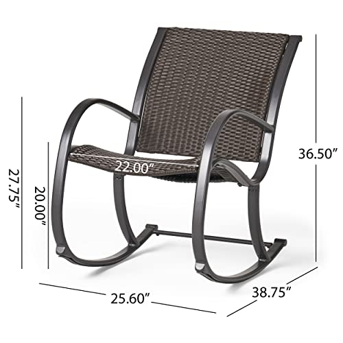 Christopher Knight Home Gracie'S KD Rocking Chair, Dark Brown Ridged