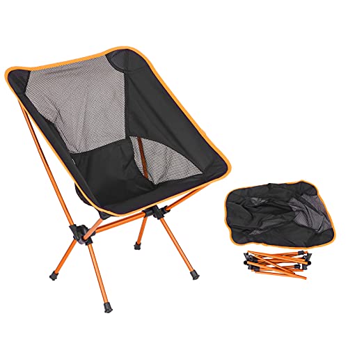 Portable Chair, Convenient to Carry Outdoor Camping Chair Small After Folding for Other Outdoor Activities(Orange)