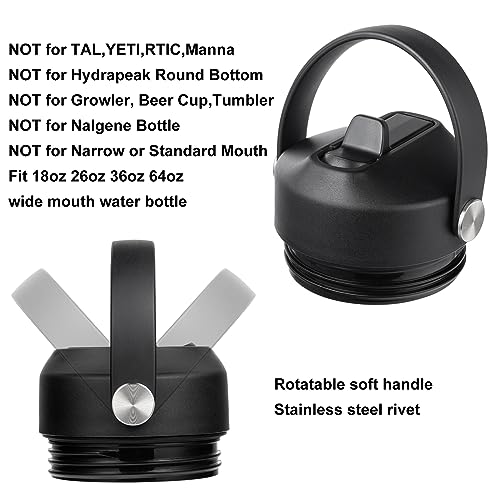 Aoitoque Straw Lid for Yeti Rambler 18 26 36 64 oz, Lids with Straw for Yeti 18oz 26oz 36oz 64oz Rambler, Replacement Cap for Yeti Rambler with 2 Straws and 1 Brush